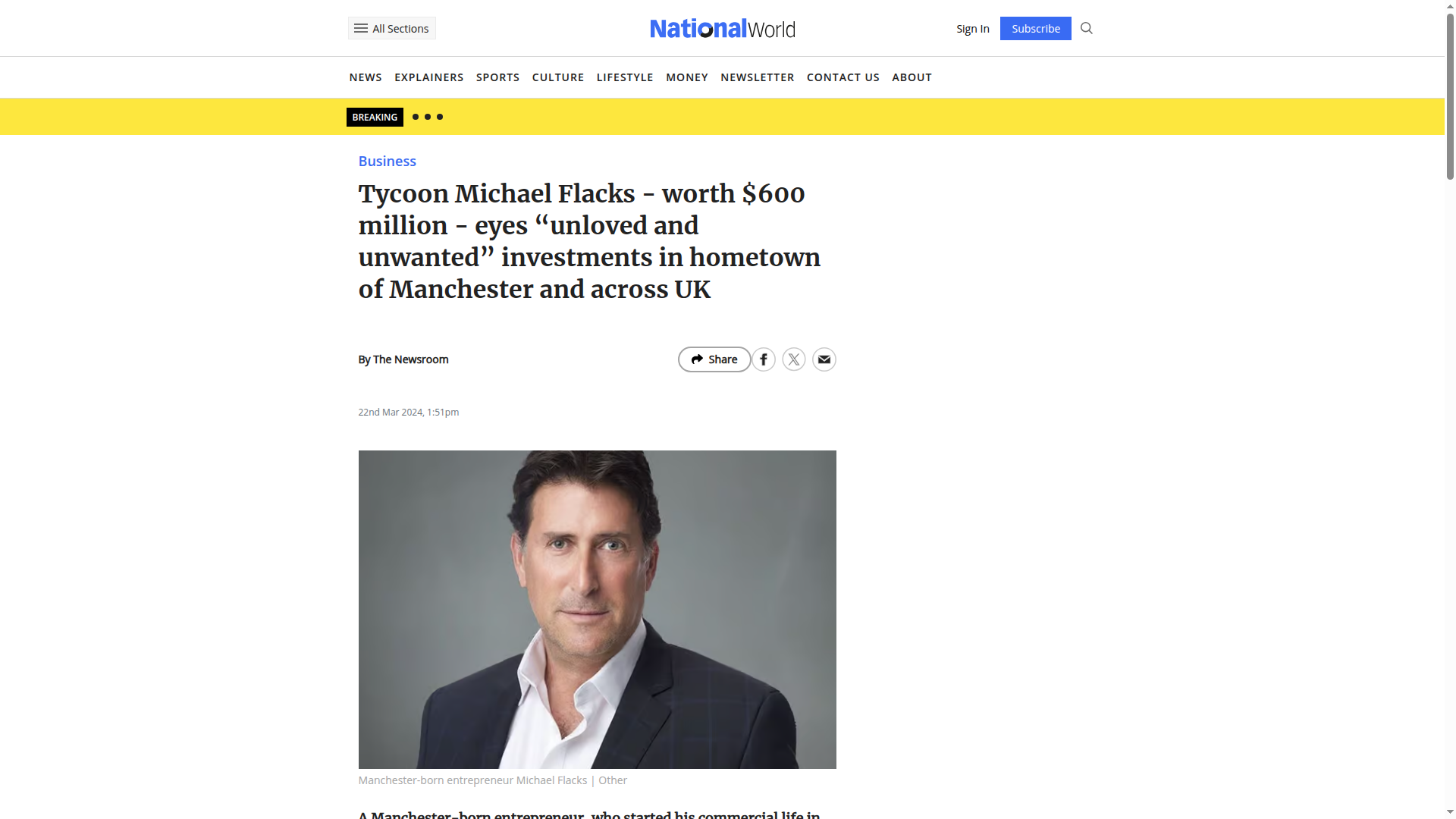 Michael Flacks - British Investor & Philanthropist